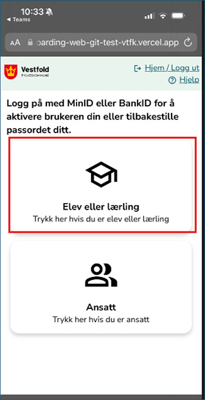 Ny brukerkonto for deg som elev - Vestfold fylkeskommune